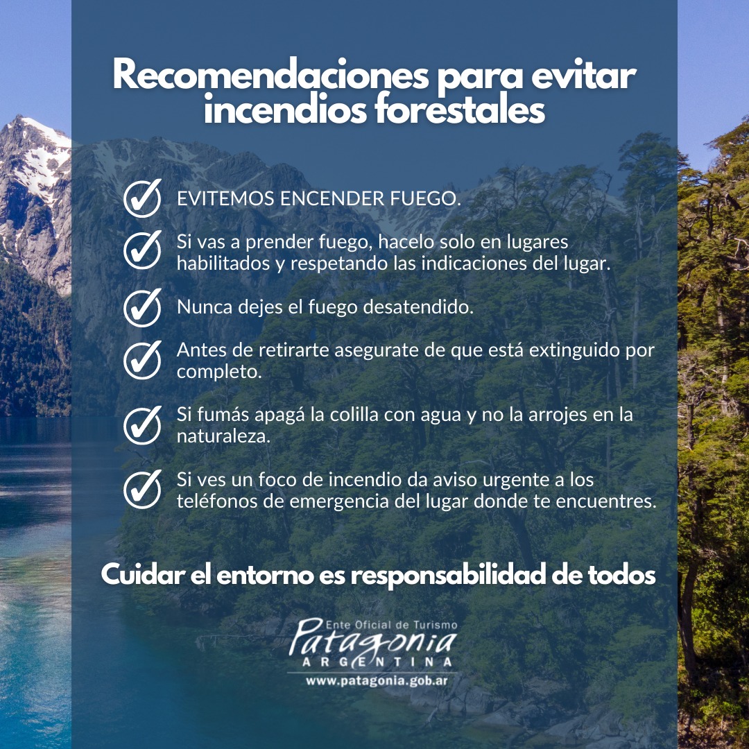 Recomendaciones para evitar incendios forestales – Patagonia Argentina